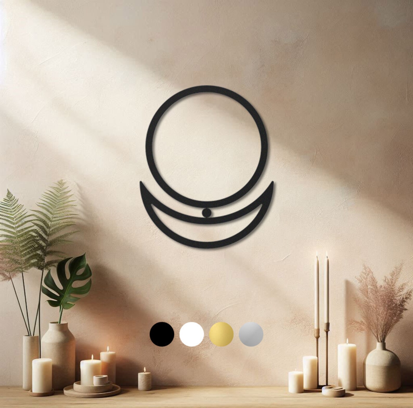 Allatra Symbol Metal Wall Art, Divine Spiritual Wall Decor, Minimalist ...