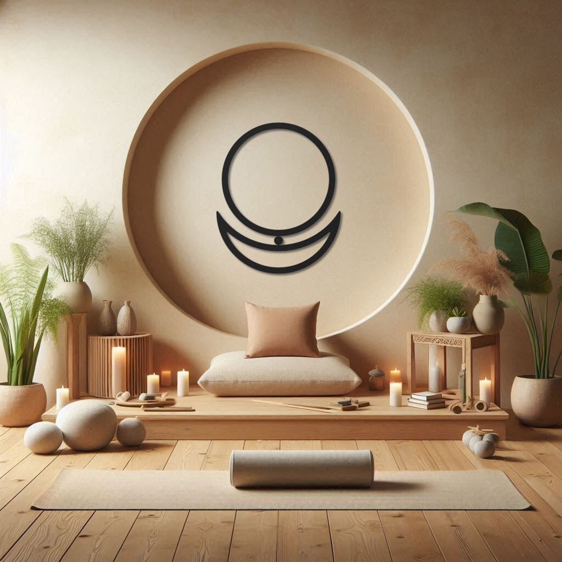 Allatra Symbol Metal Wall Art, Divine Spiritual Wall Decor, Minimalist ...