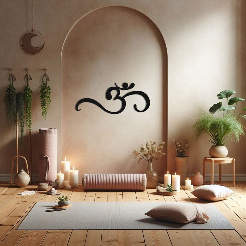 Om Symbol Metal Wall Art, Spiritual Metal Wall Decor, Yoga Studio Decor ...