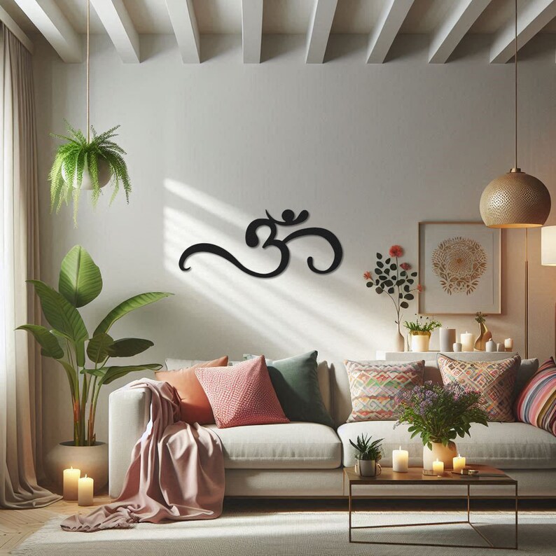 Om Symbol Metal Wall Art, Spiritual Metal Wall Decor, Yoga Studio Decor ...