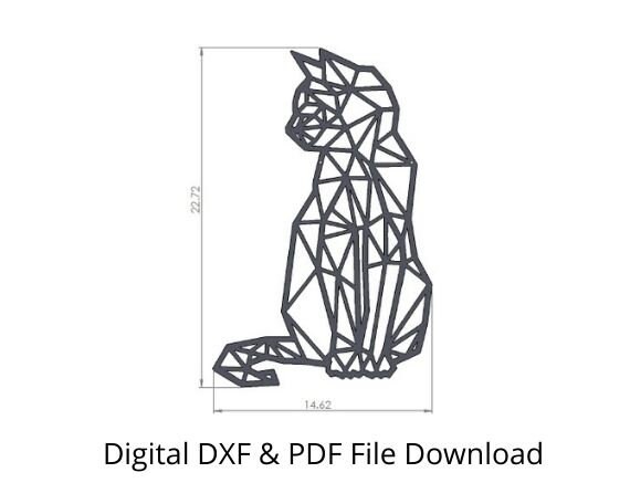 Cat DXF File Cat PDF Drawing Cat Digital Download Scaled | Etsy