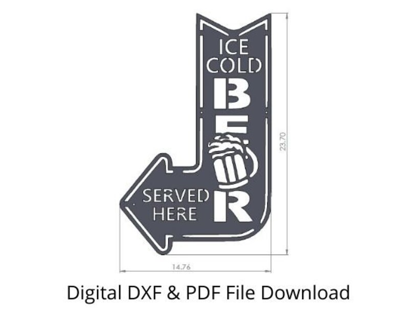 Beer Sign DXF File Beer Sign PDF Drawing Beer Digital | Etsy