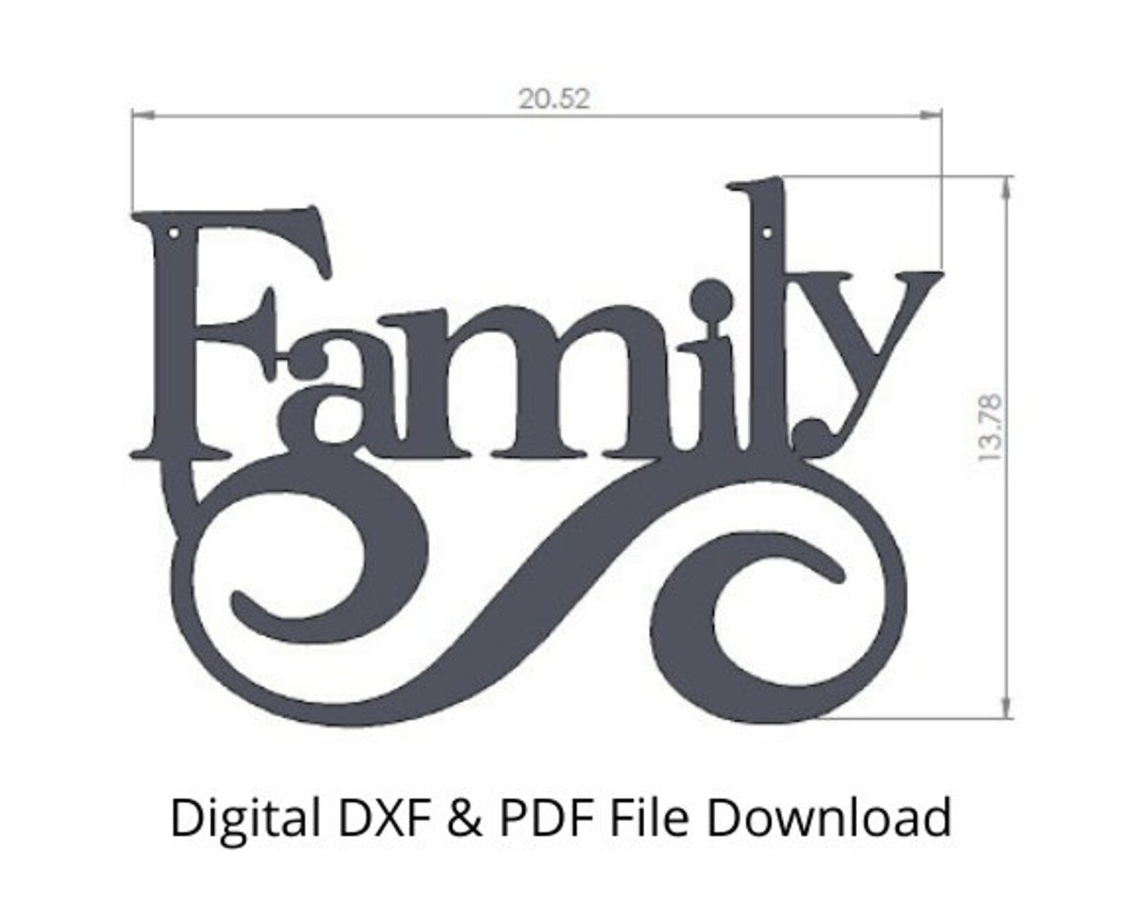 Family Sign DXF File Family PDF Drawing Family Digital | Etsy