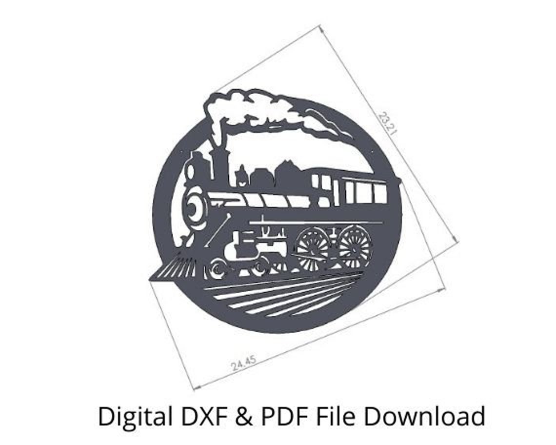 Train DXF File Train PDF Drawing Train Digital Download | Etsy