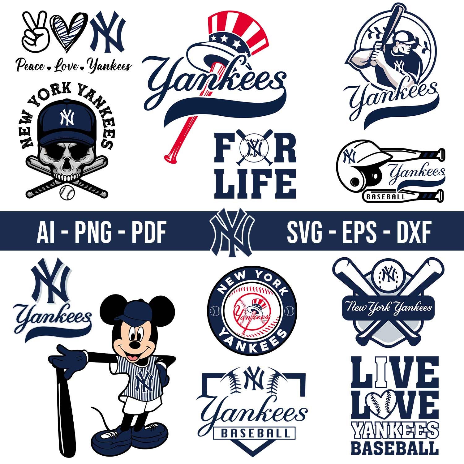 New York Yankees Svg New York Yankees bundle Svg MLB bundle | Etsy