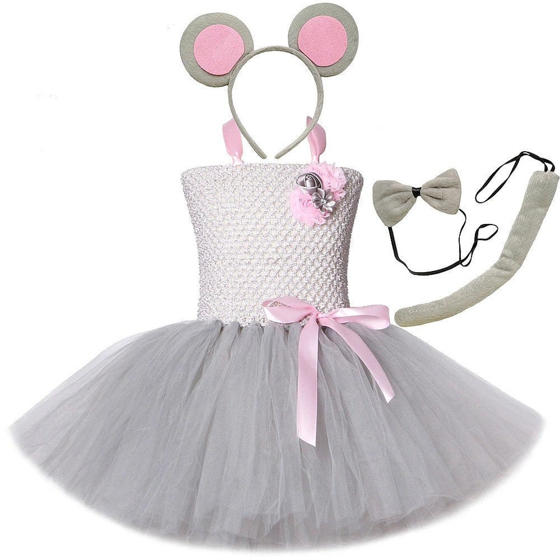 Girls Grey Mouse Tutu Dress Kids Animal Costume Halloween | Etsy