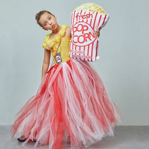 Sparkly Sequined Popcorn Inspired Girls Tutu Dress Kids Birthday Party ...