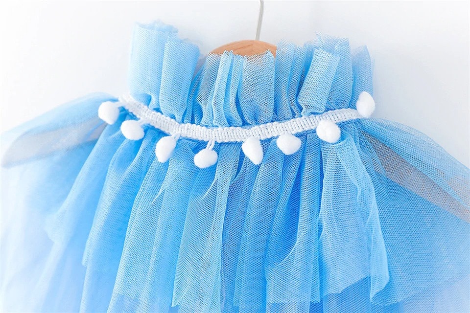 Girls ICE QUEEN Cape Kids Tulle Cloak Magical Fairy | Etsy