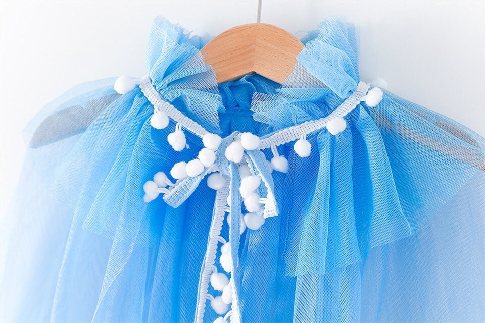 Girls ICE QUEEN Cape Kids Tulle Cloak Magical Fairy | Etsy