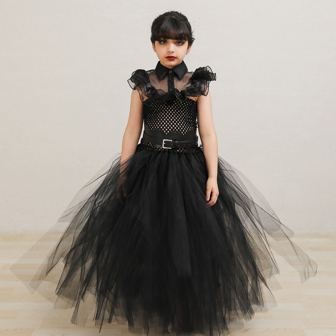 Kids Black Wednesday Addams Tutu Costume Gothic Halloween - Etsy UK
