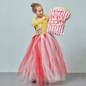 Sparkly Sequined Popcorn Inspired Girls Tutu Dress Kids Birthday Party ...