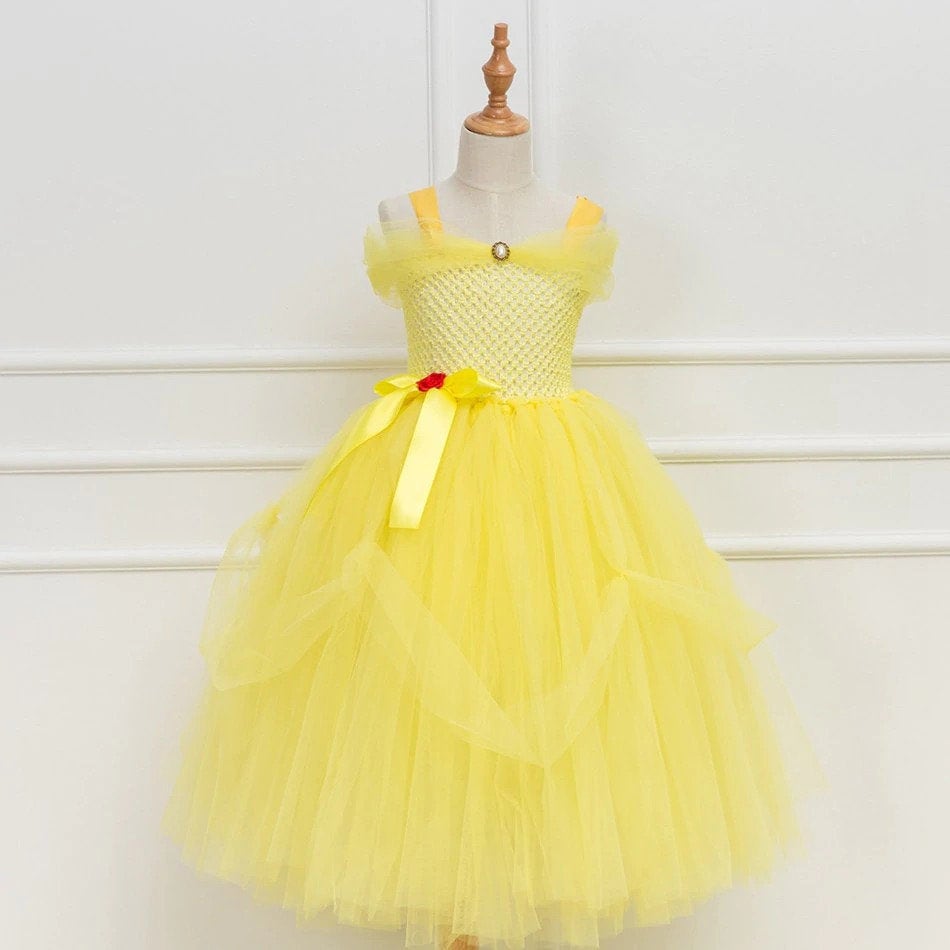 Girls Yellow Princess Tutu Dress Handmade Tutu Dress - Etsy UK
