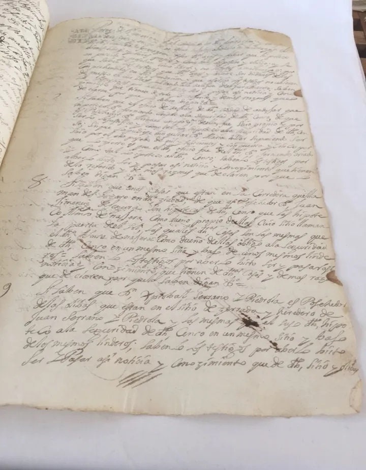 Antique Manuscript. Year 1697. 4 Sides. Stamped With "sello Qvarto Diez ...