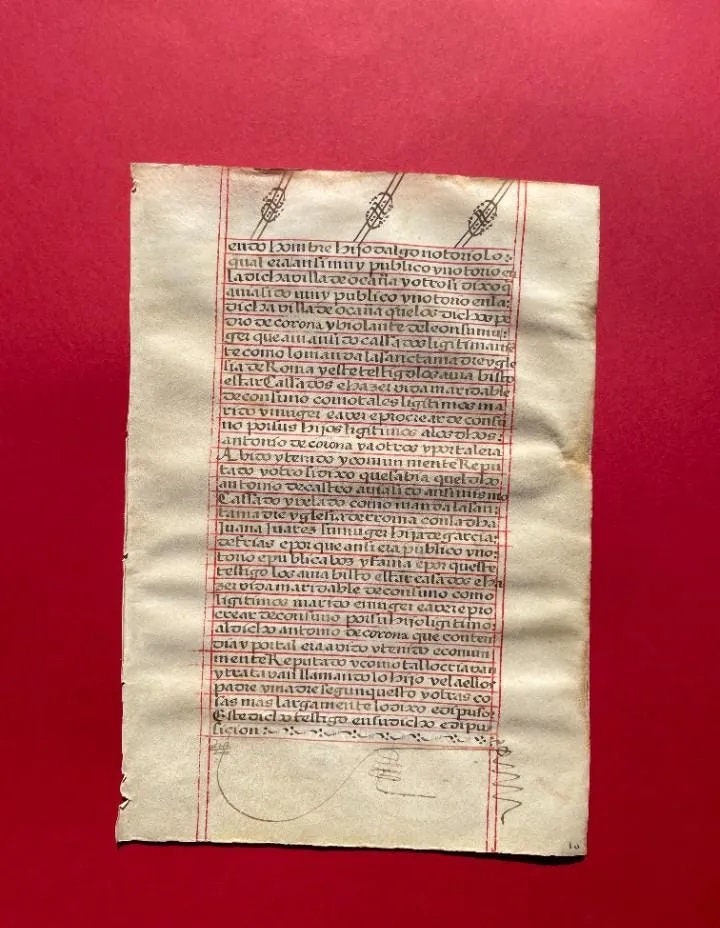 Antique Manuscript From a XVI Century Codex. in Spanish. Illuminated ...