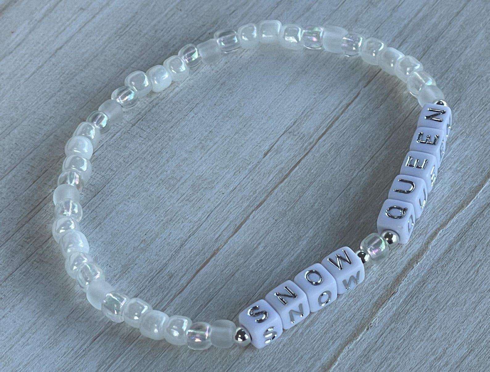 SNOW QUEEN Bracelet - Winter | Handmade Stackable Bracelet | Custom ...