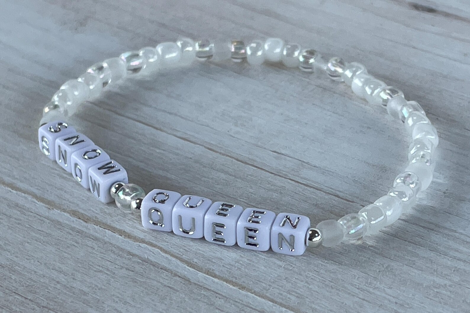 SNOW QUEEN Bracelet - Winter | Handmade Stackable Bracelet | Custom ...