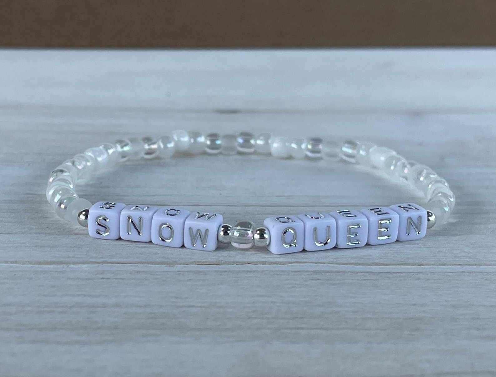 SNOW QUEEN Bracelet - Winter | Handmade Stackable Bracelet | Custom ...