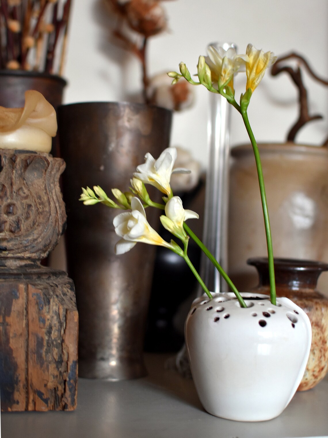 KeramikVase mit mehreren Löchern, niedliche Porzellan Vase, entzückende ...