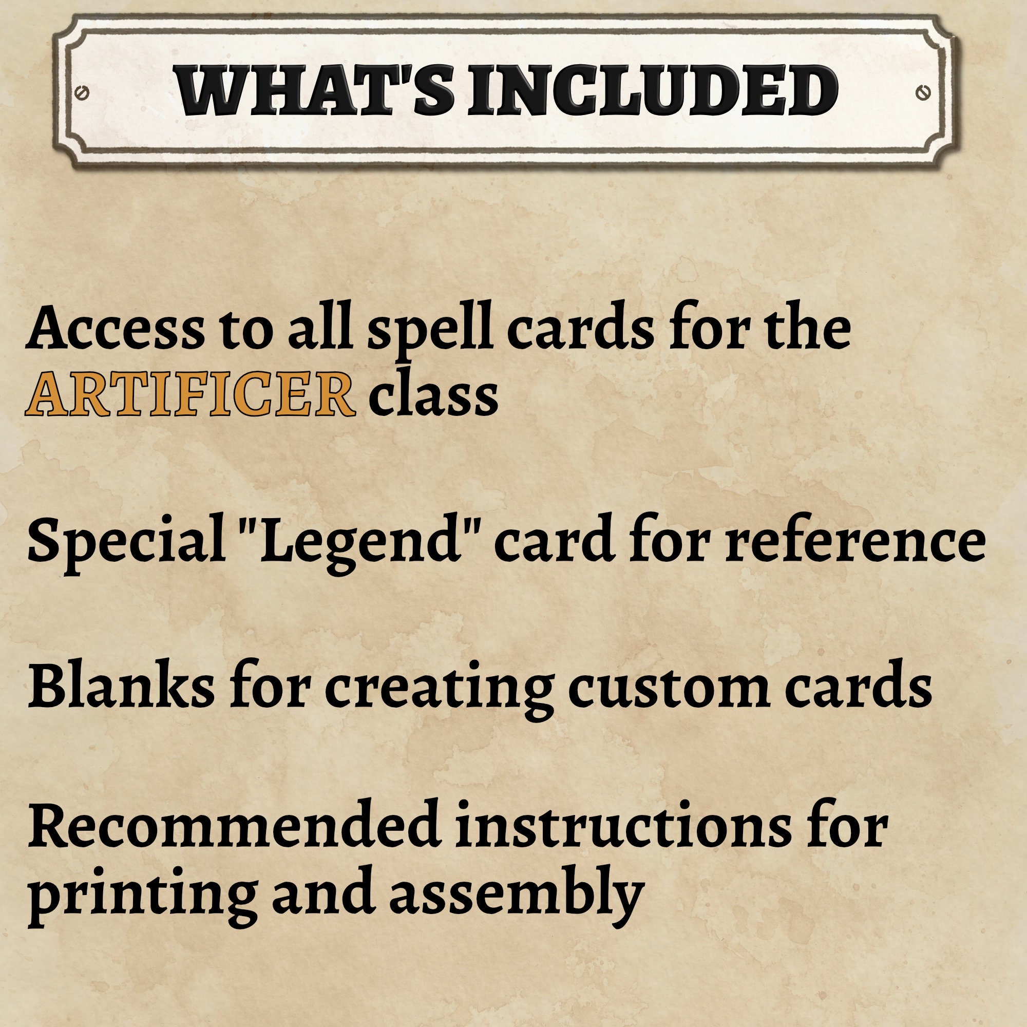 Artificer Spell Cards for DND 5E - Full-text and Illustrated! - Etsy