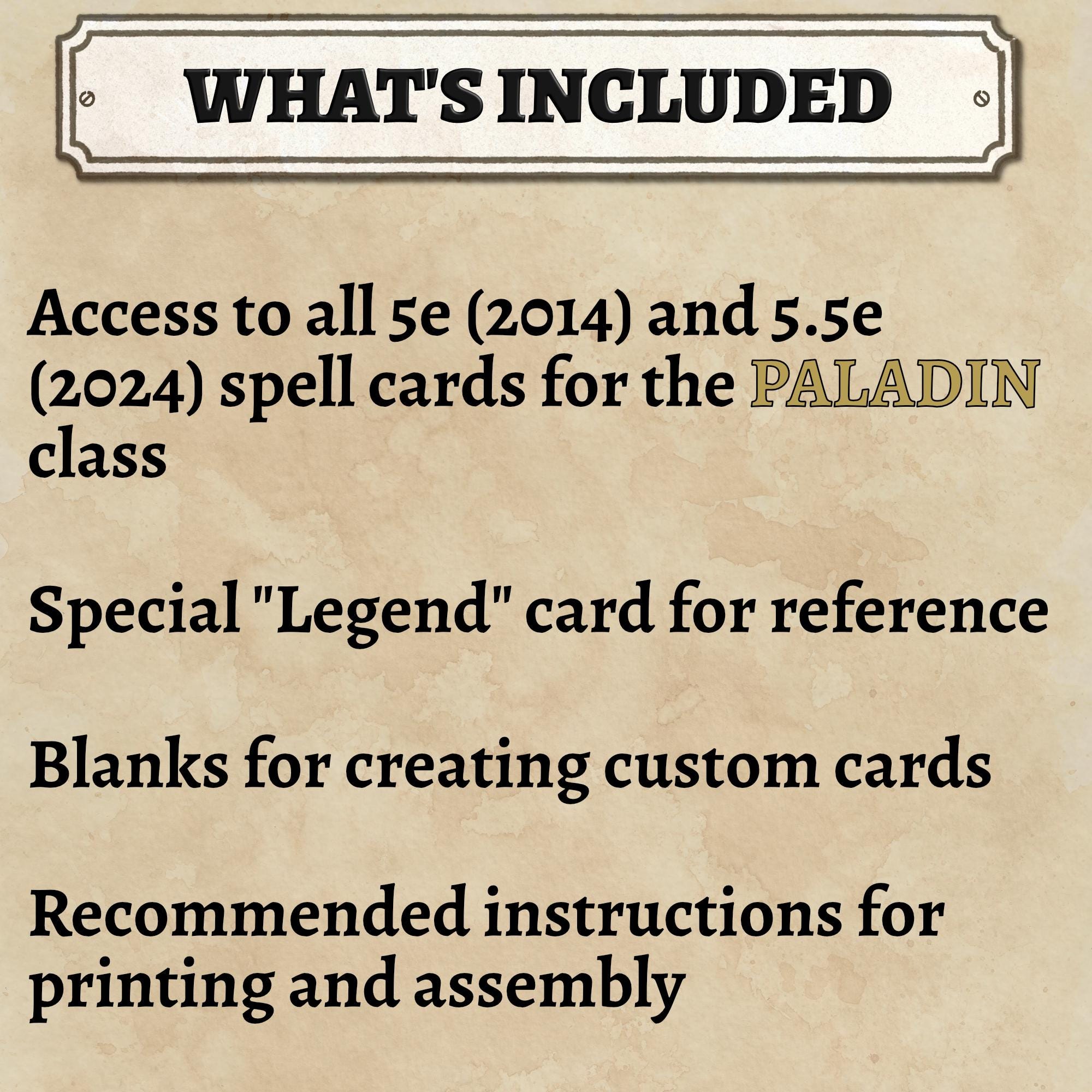 Paladin Spell Cards for Dnd 5E (2014) and 5.5E (2024) - Full-text and ...