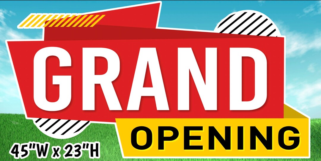 Grand Opening, Business Sign, Yard Cards, Lawn Signs, Party Props ...