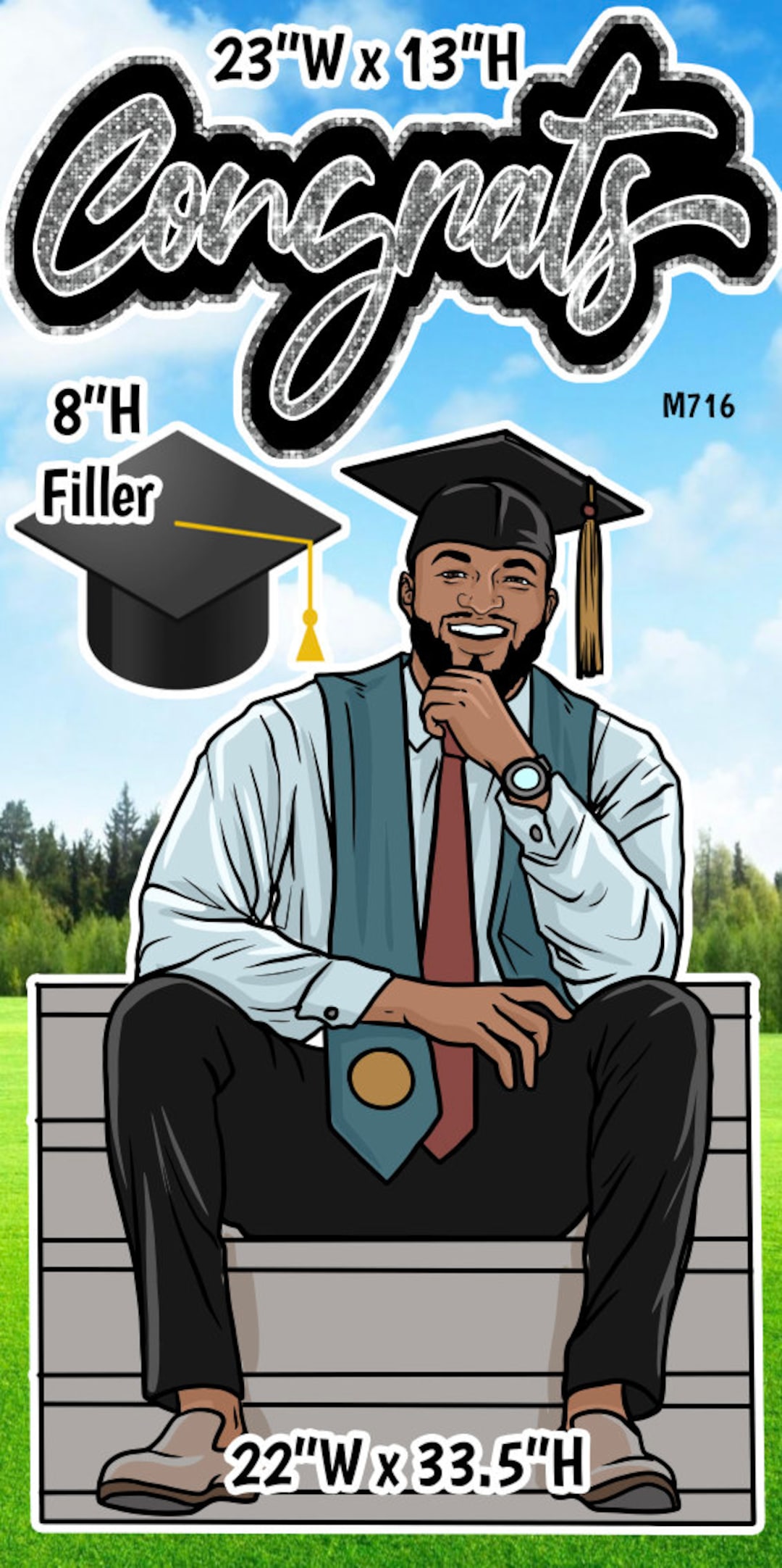 Graduation, POC, MALE, Graduate, She Believed She Could, Party Props ...