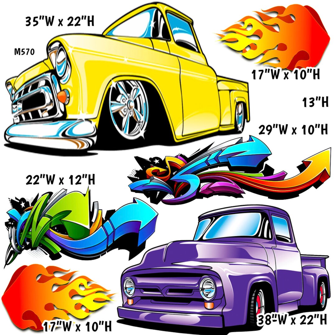 Lowrider, Trucks, Flames, Graffiti, Yard Cards, Lawn Signs (M570HS) - Etsy
