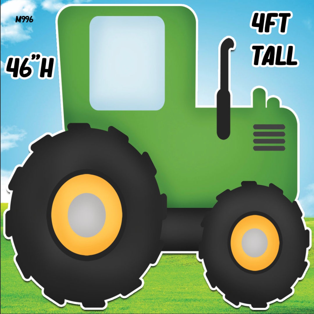 Large 4 Feet Tall Tractor, Green, Cut-outs, Standees, Farm, Party Props ...