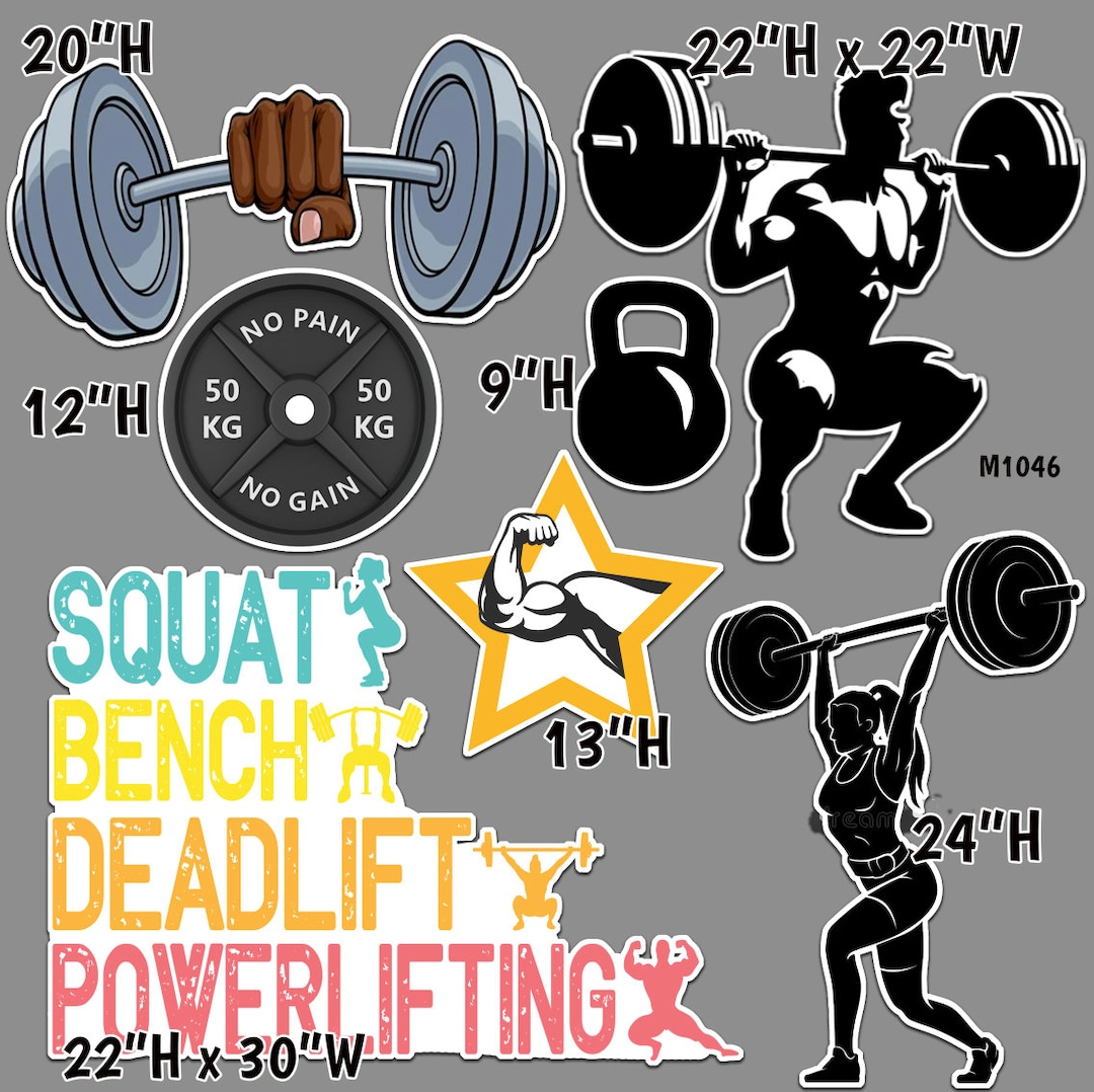 Powerlifting, Female, Weights, Plate, Squat, Cutouts, Yard Cards, Lawn ...