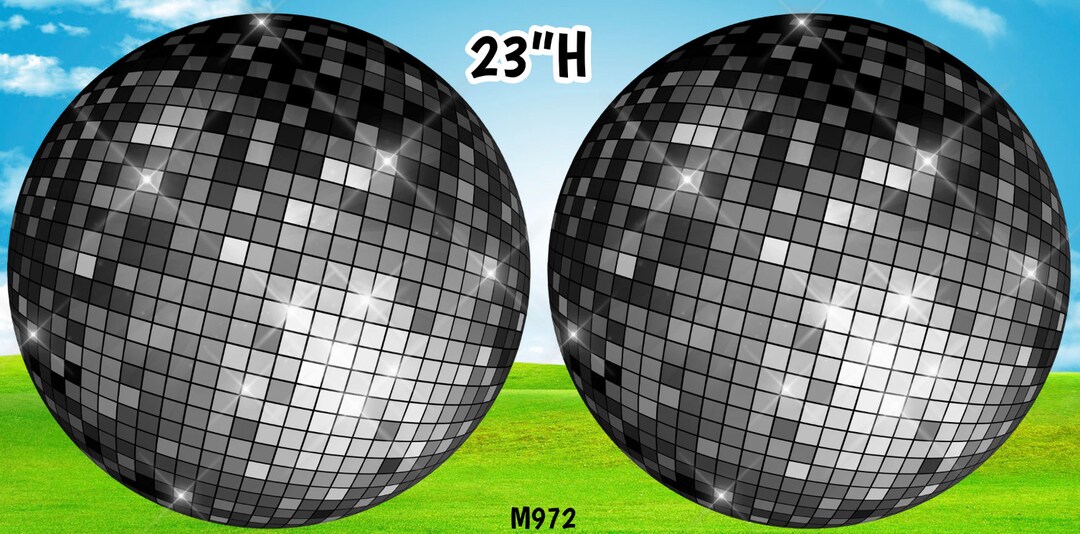 DISCO, Ball, Black, Coroplast Party Props Decorations Cutouts Signs ...