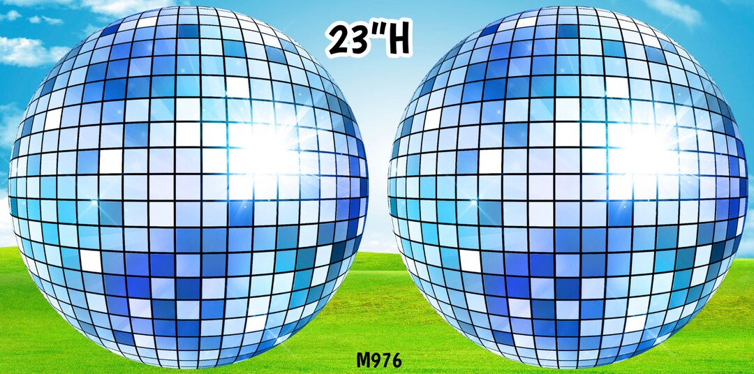 DISCO, Ball, Light Blue, Coroplast Party Props Decorations Cutouts ...