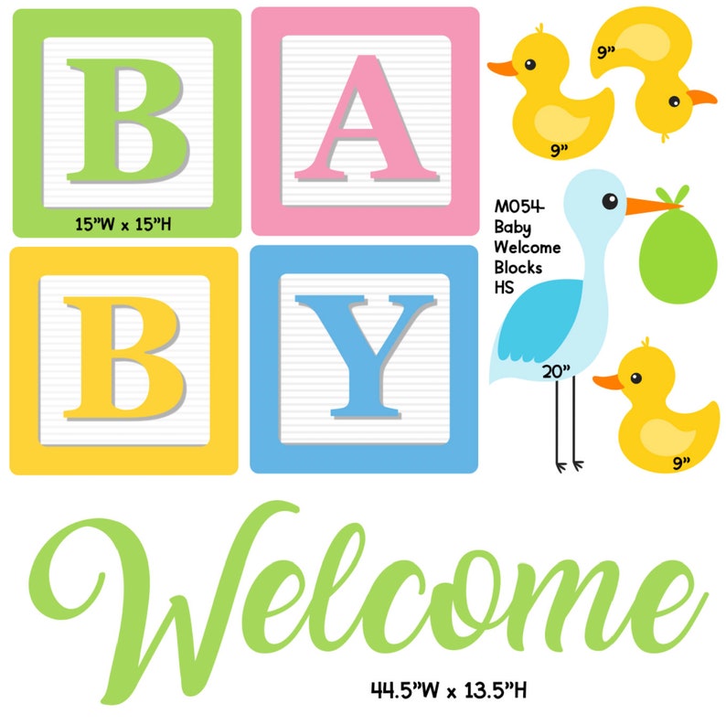 Welcome Baby Blocks Girl Boy Stork Rubber Duck Yard | Etsy
