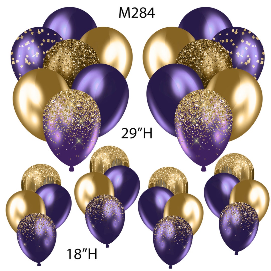 Purple & Gold Balloon Set (M284HS) - Etsy