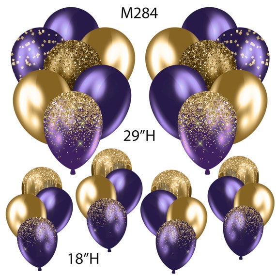 Purple & Gold Balloon Set M284HS | Etsy