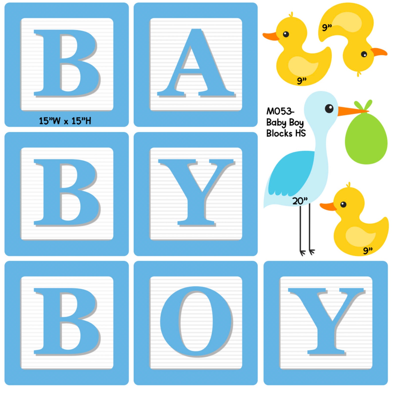 Baby Boy Girl Stork Rubber Duck Block Letters Yard Cards - Etsy