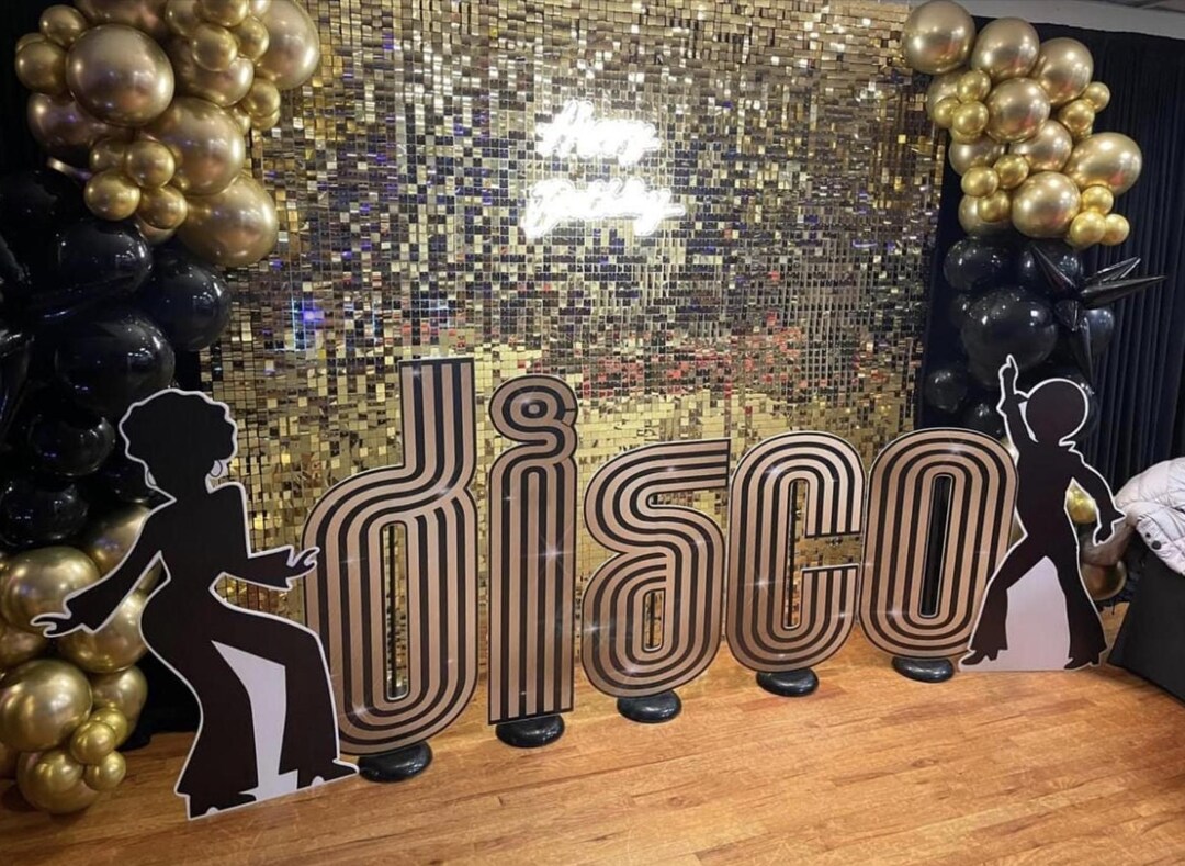 Disco Set 4ft Tall Letter Set and Set of Two 70's Dancers Coroplast ...