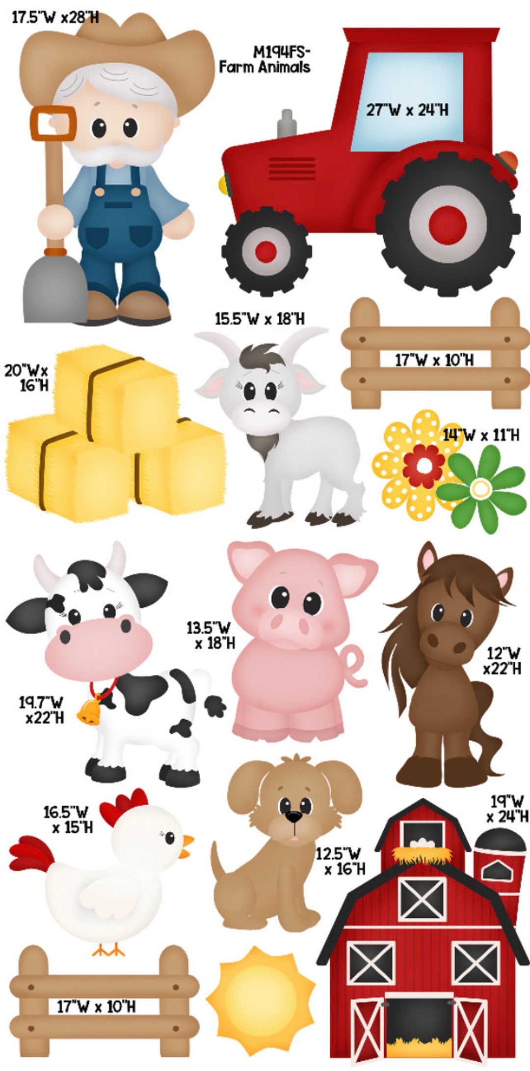 Barn Farm Animals Yard Cards, Lawn Signs, Party Props, Decor - Etsy