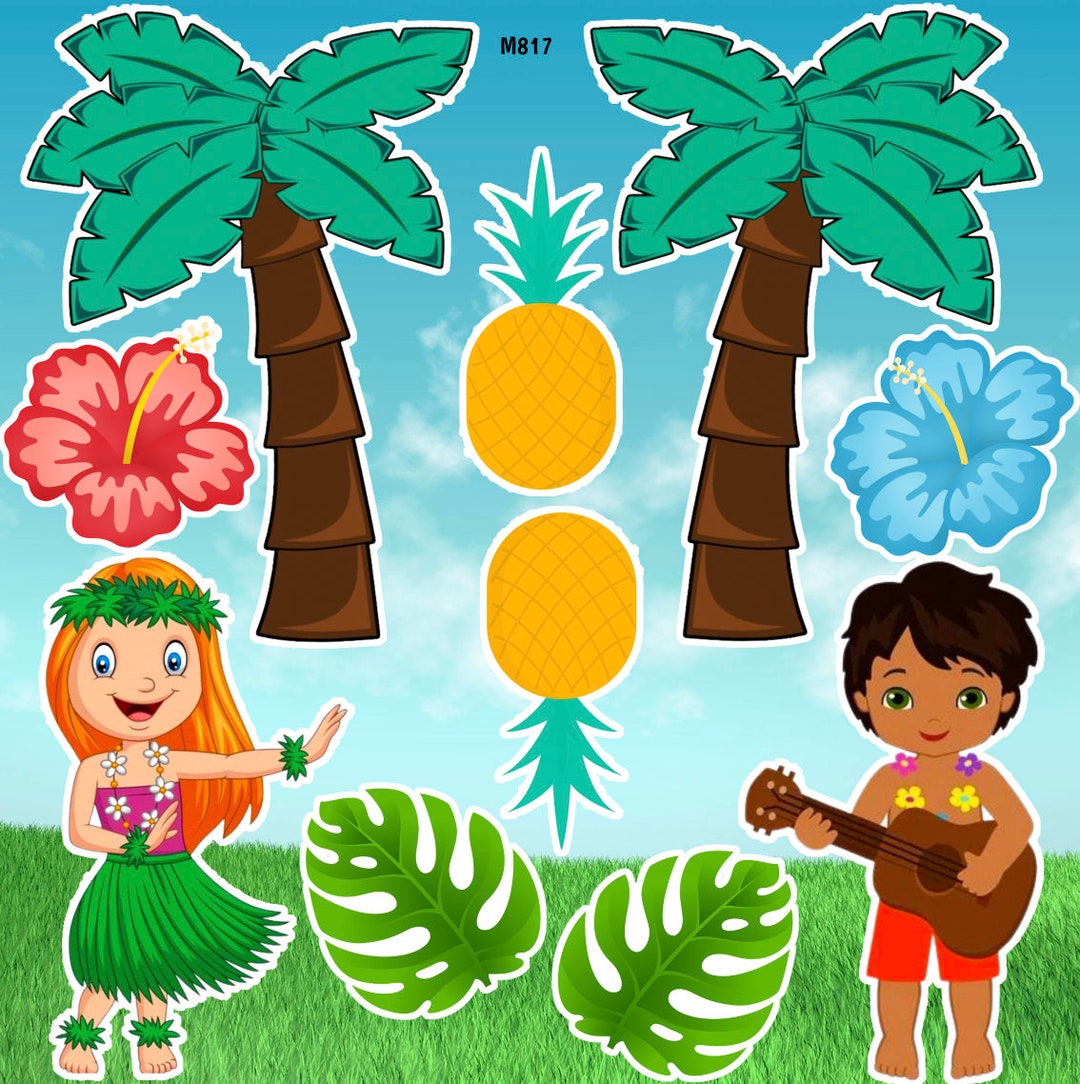 Aloha, Luau, Hawaii, Summer, Palm Tree, Pineapple, Hibiscus, Lawn Signs ...