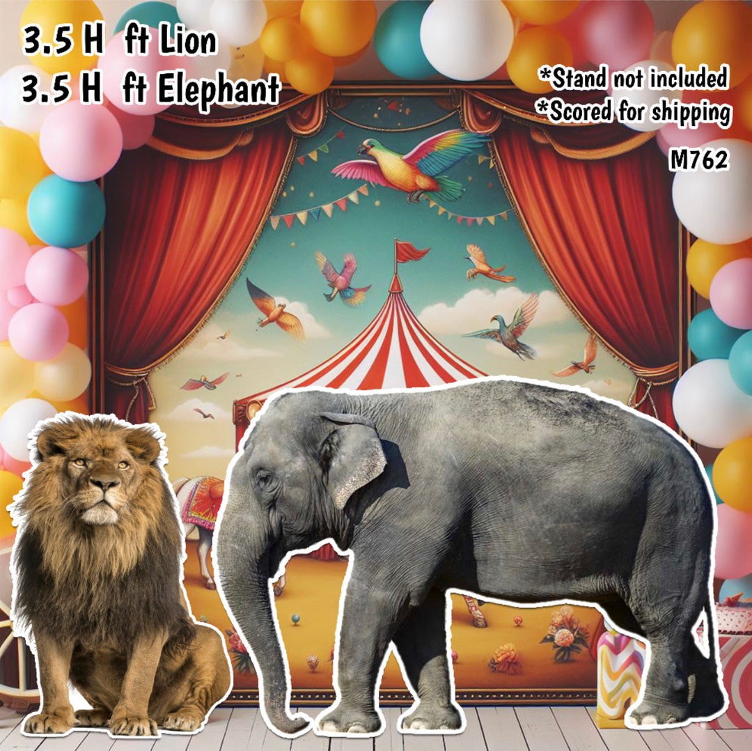 Elephant, Lion, Party Props, Yard Cards, Decor, Picture Display ...