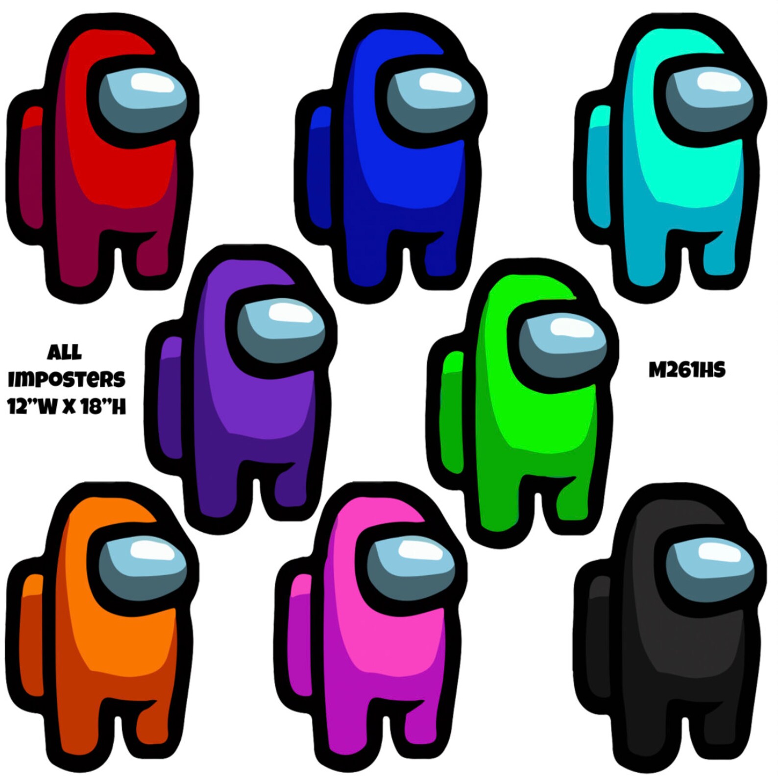 Among Us Imposter Gaming Yard Cards M261HS | Etsy