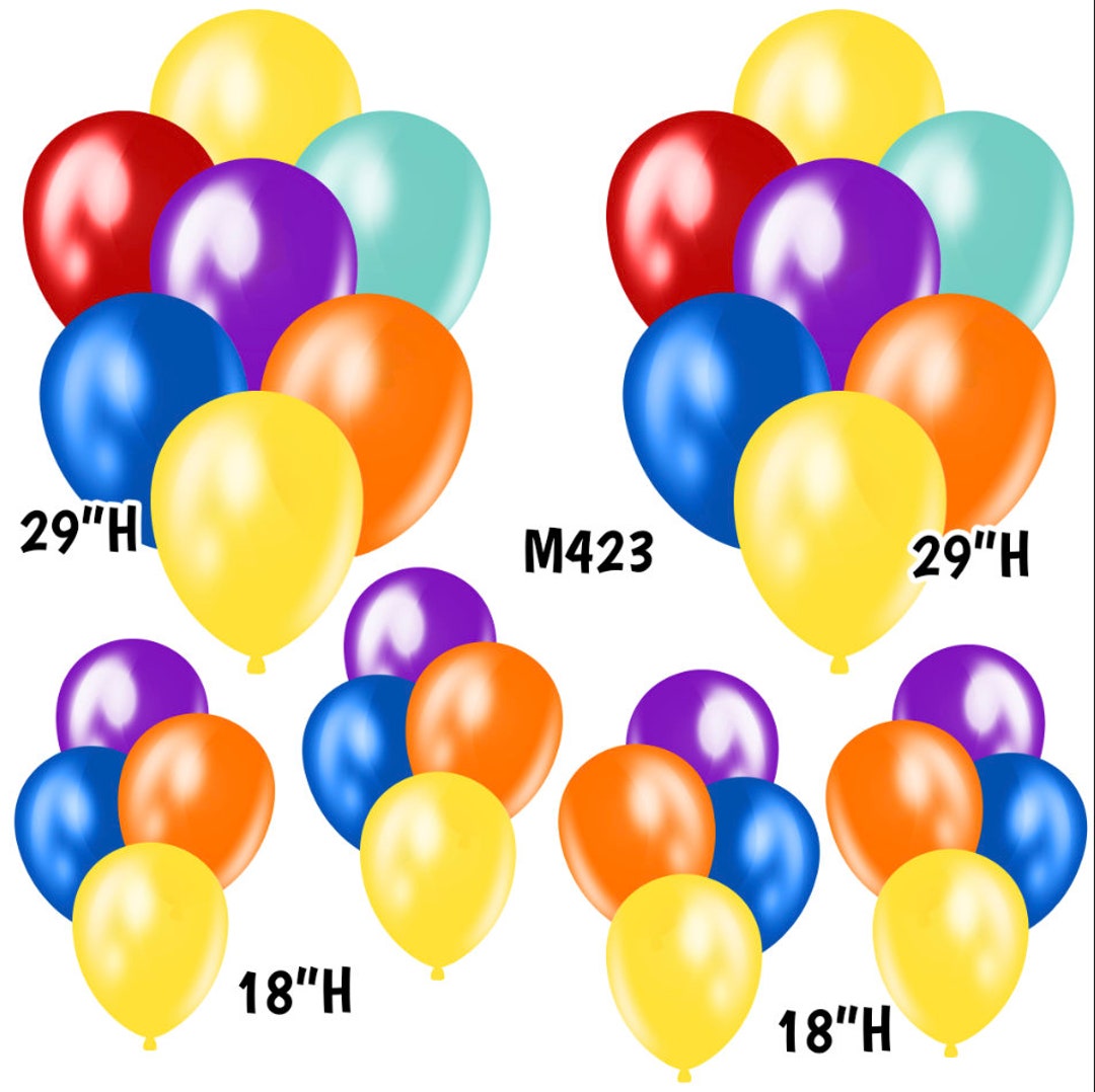 Balloon Bundles, Colorful, Bouquets Yard Cards M423HS - Etsy