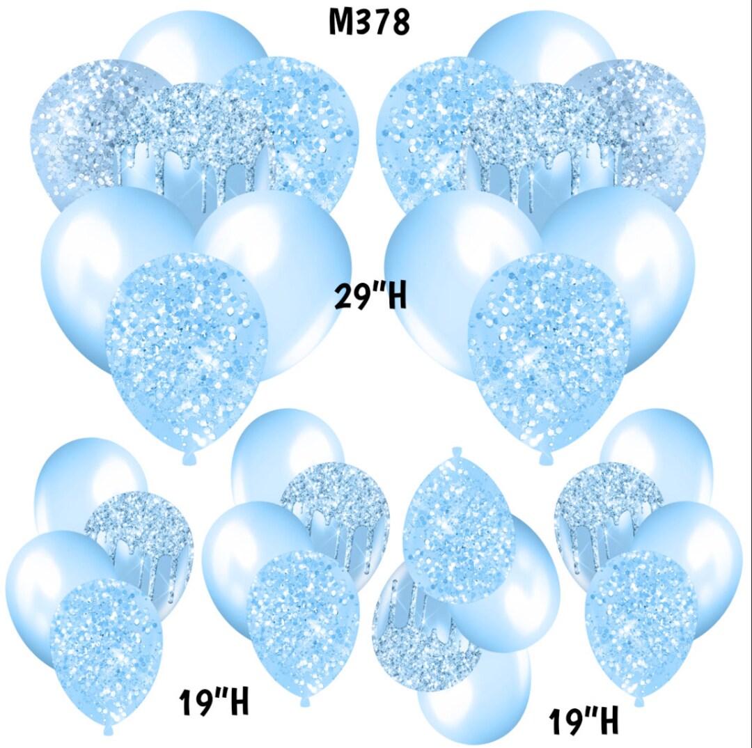 Baby Blue Balloon Set, Glitter Yard Cards M378HS - Etsy