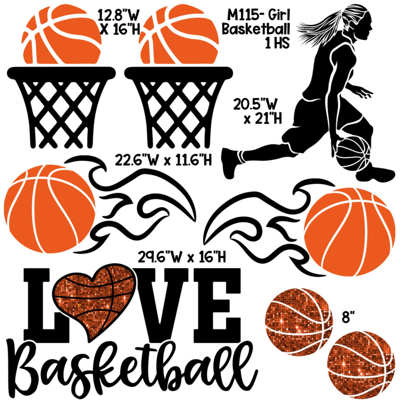 Basketball Girl Yard Card Lawn Sign Glitter Love - Etsy