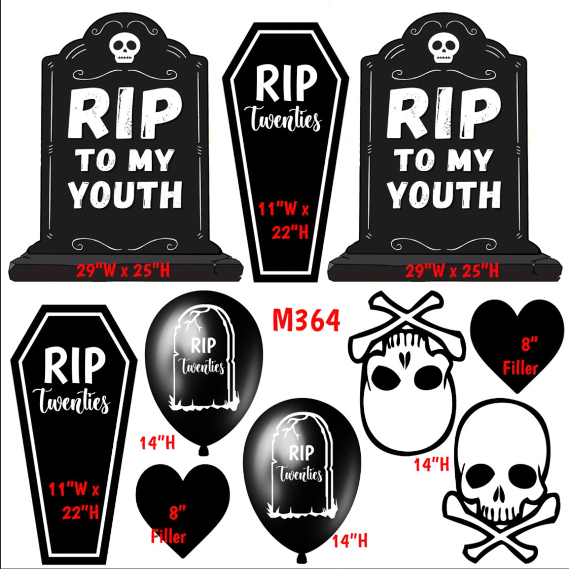 RIP 20's Twenties Birthday Goodbye Yard Cards M364HS | Etsy