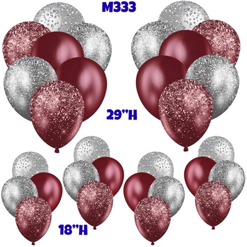 Maroon & White Balloon Set M268HS - Etsy