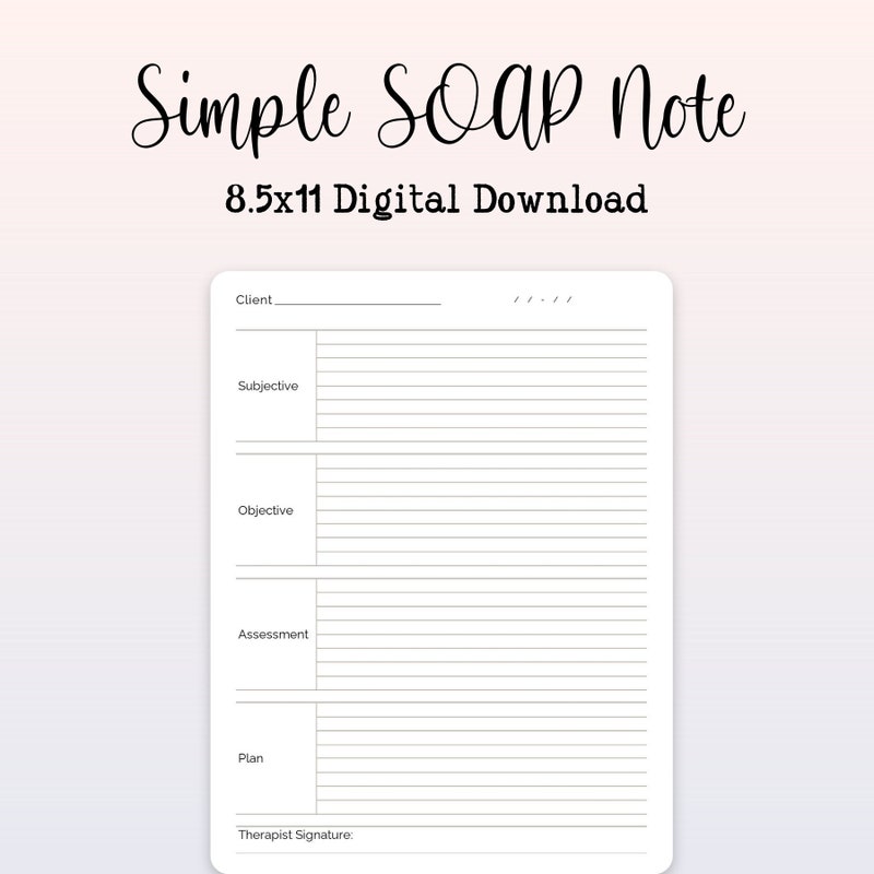 Soap Note Template - Etsy