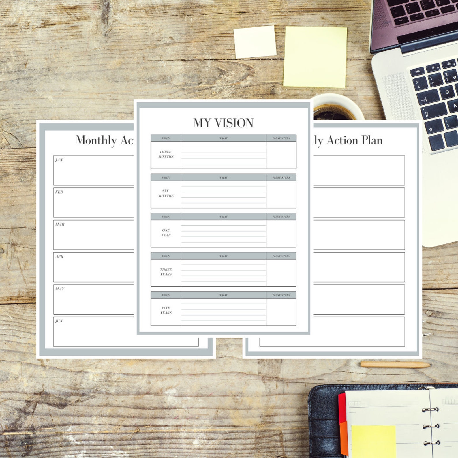 Vision and Action Plan Guide - Printable Action Guide, Vision Guide ...