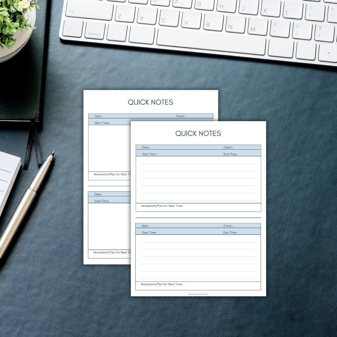 Therapy Notes Template | Session Notes Template | Therapist Printable ...