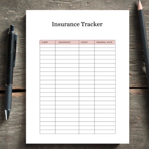 Client Insurance Tracker Digital Tracker Download Digital | Etsy