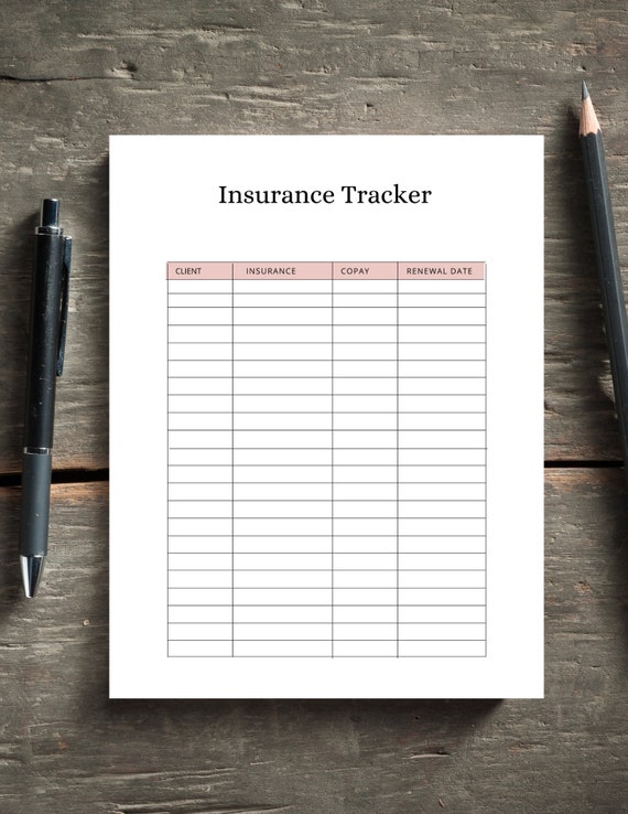 Client Insurance Tracker Digital Tracker Download Digital | Etsy